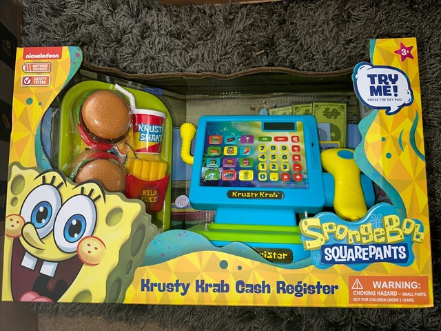 SPONGEBOB SQUAREPANTS KRUSTY Krab Cash Register Playset 35 Pcs New Kids ...