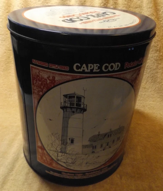 CAPE COD POTATO CHIPS Vintage Tin with Nobska Light House held 2 (7oz ...
