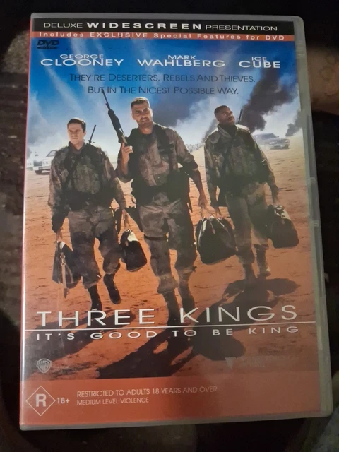 THREE KINGS (DVD, 1999) Clooney Wahlberg Ice Cube Drama Action Reg 4 ...