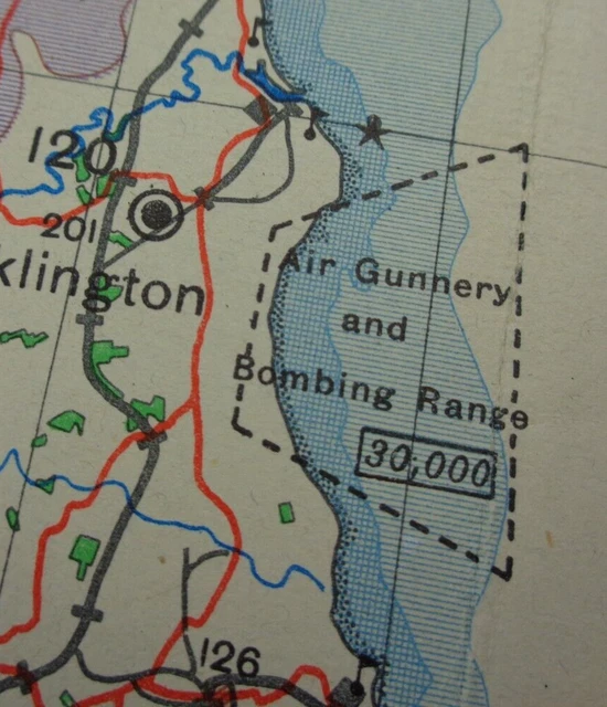 ORIGINAL WW2 RAF map showing "Air Gunnery, Bombing and Anti-Aircraft ...