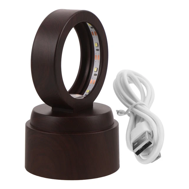 CRYSTAL BALL LIGHT Base - Wood Grain Led Illuminated Stand For 2.2inch ...