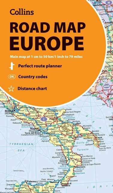 COLLINS ROAD MAP of Europe | Collins Maps | Folded Map | (Land-)Karte ...