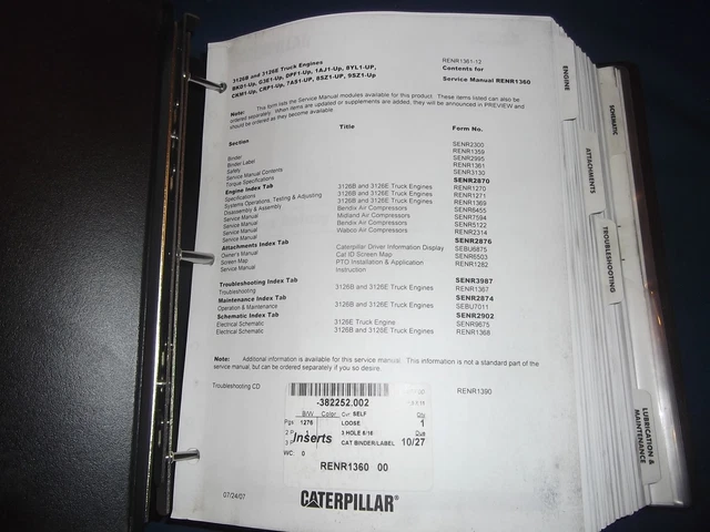 CAT CATERPILLAR 3126B 3126E Truck Engine Shop Repair Service Manual ...