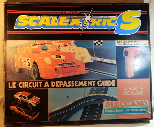 MECCANO CIRCUIT SCALEXTRIC S circuit à dépassement guide 2 voitures ...
