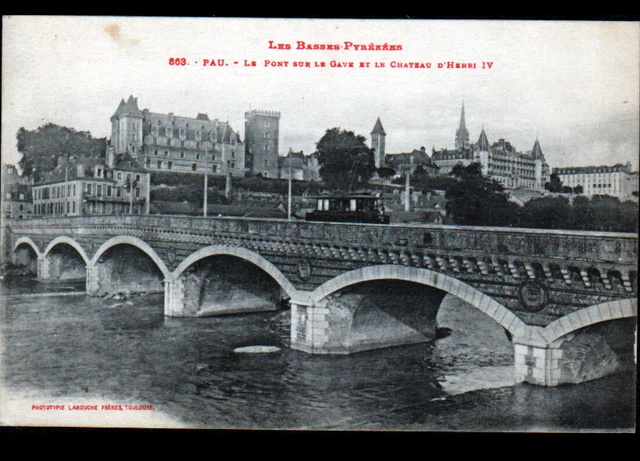 PAU (64) TRAMWAY sur PONT / Bords du GAVE en 1917 EUR 5,00 - PicClick FR