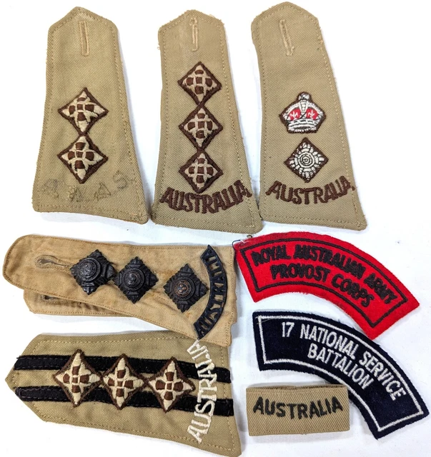 WW2 - 1960S Australia Army lot military uniform rank patches/badges EUR ...