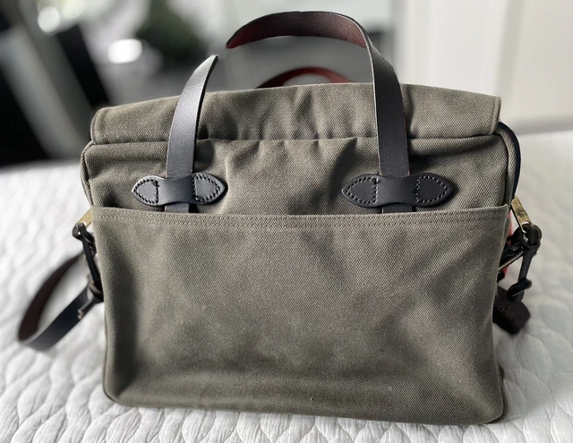 FILSON 256 BRIEFCASE, Laptop Bag, Rugged Twill, Made In USA, Bridle ...