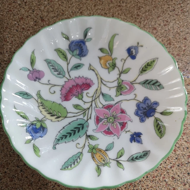 VINTAGE MINTON BONE China Green Haddon Hall small Trinket Dish B1451 ...