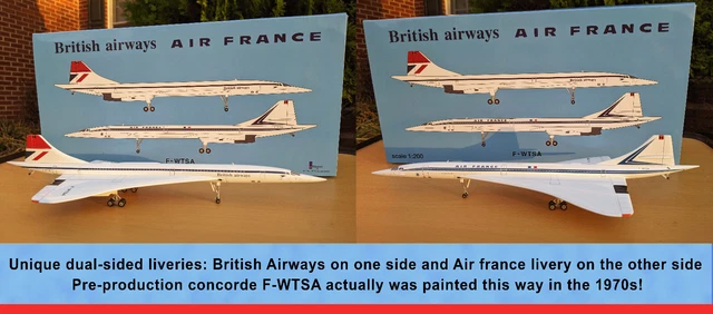 RARE DIECAST CONCORDE 1:200 F-Wtsa Dual Livery: British Airways & Air ...