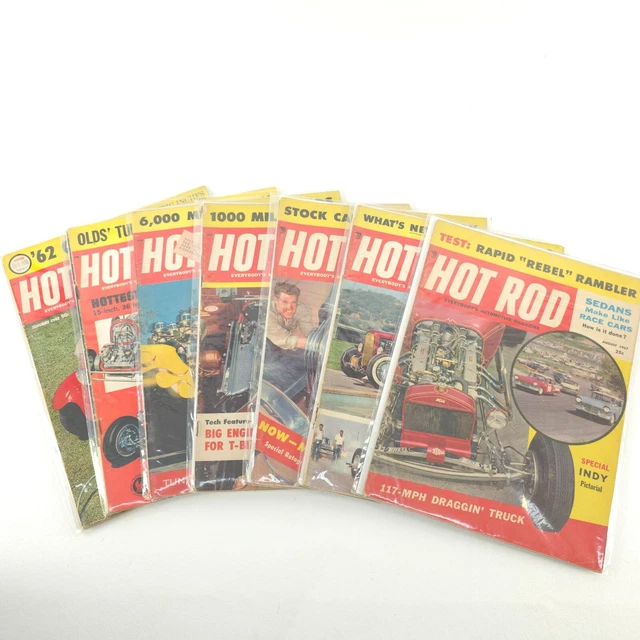 7 HOT ROD Magazine 1950s 1960s Complete Vintage Classic Car Drag Racing Colorful £18.00 ...