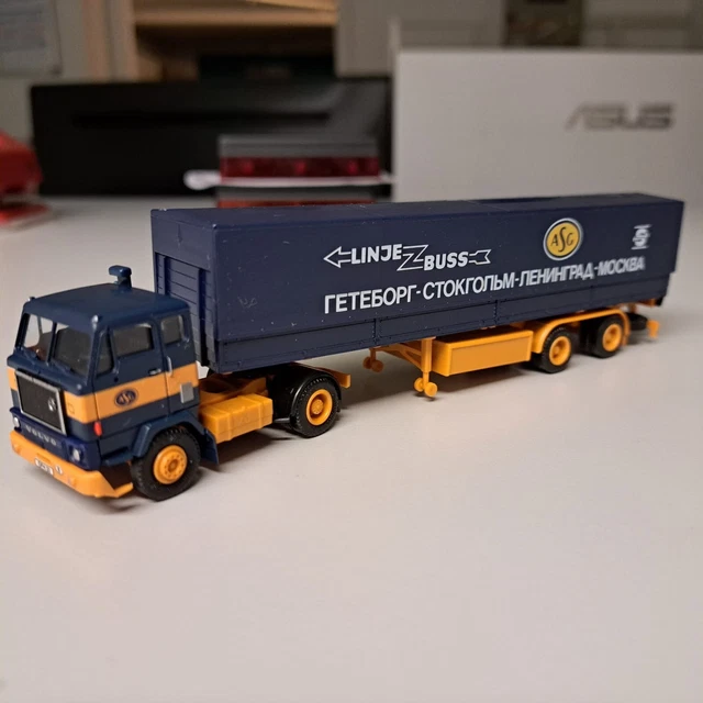 ALBEDO VOLVO F89 Sattelzug "ASG LINJE BUSS" LKW H0 1:87 OVP /unbespielt ...