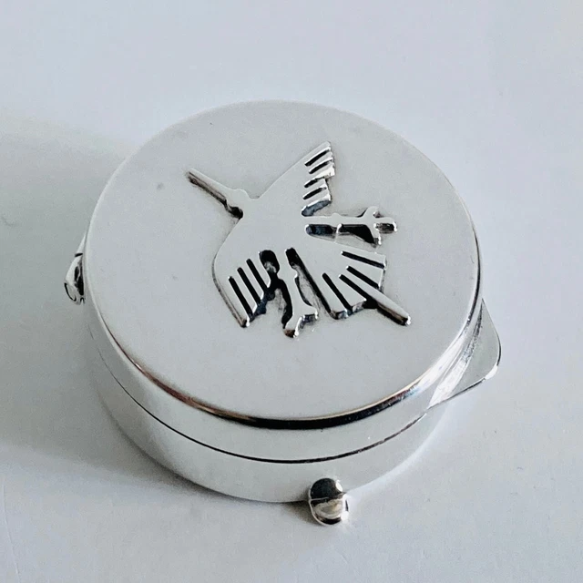 BOITE PILULE ARGENT massif ILARIA Condor Peru Sterling Silver pill box ...