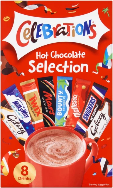 CELEBRATIONS HOT CHOCOLATE Sachets 25G X 8 | Hot Chocolate Gift Set ...