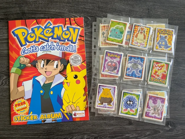 POKEMON MERLIN STICKER Series 1 100% Complete Loose Sticker Set & Empty ...