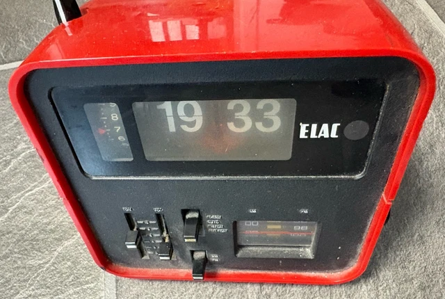 ELAC RADIOWECKER RD100 - Klappzahlenwecker Rot Design 70er Jahre ...