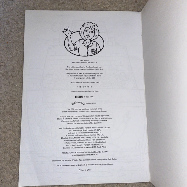 BALAMORY BBC SAIL AWAY COLOURING BOOK ~ 2005 ~ 1st Edition ~ LIKE NEW £ ...