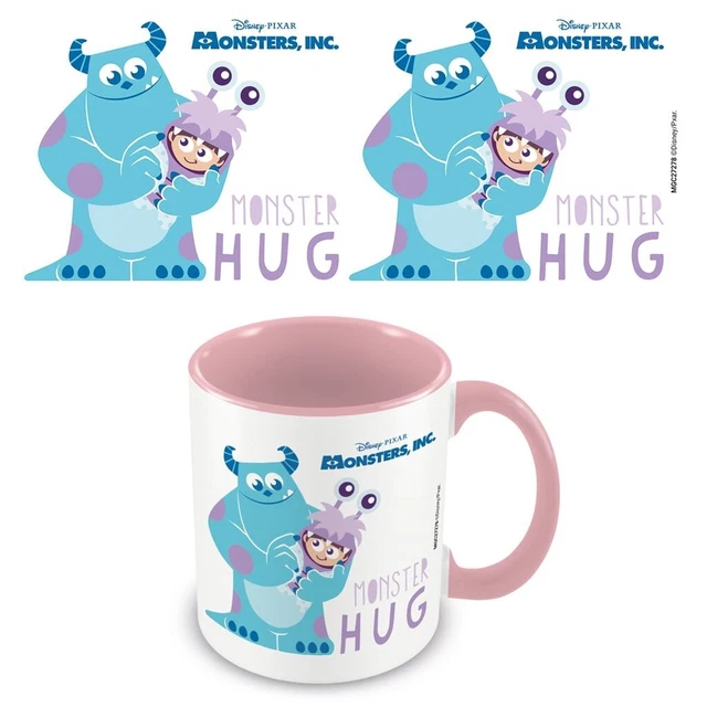 DISNEY PIXAR MONSTERS Inc. (Monster Hug) Pink White Mug Fan Gift £13.99 ...
