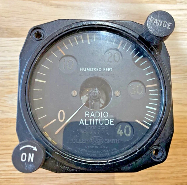 VINTAGE U.S NAVY Aircraft Radio Altitude Indicator - Id-14/Apn-1 - Tbm ...