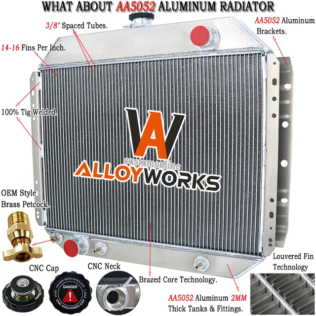 4 ROW ALUMINUM Radiator For 1968-79 Ford BRONCO F100 F150 F250 F350 ...