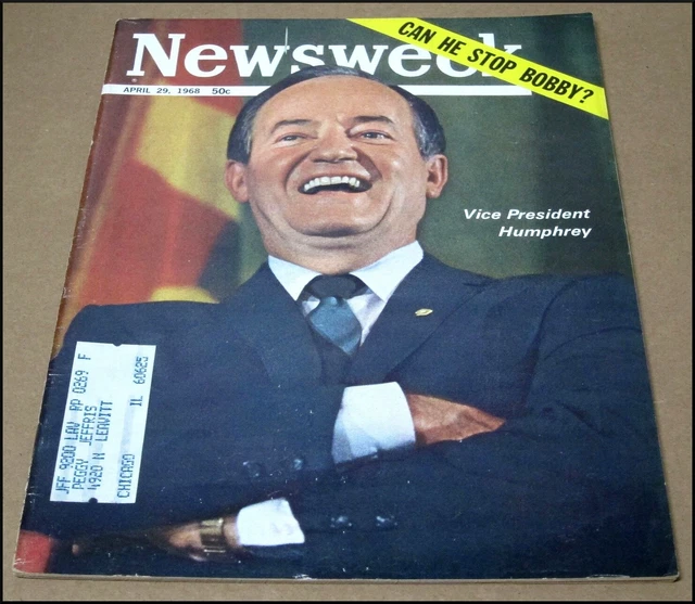 4/29/1968 NEWSWEEK MAGAZINE Veep Hubert Humphrey Robert Kennedy RFK ...
