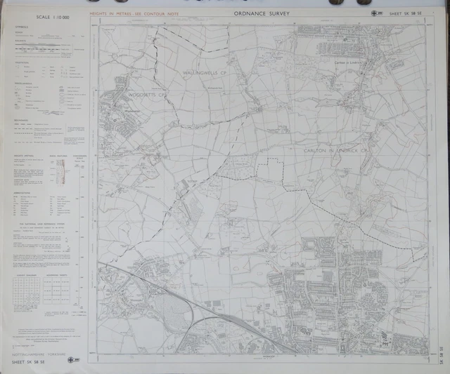 ORIGINAL OS MAP; 1:10,000; Sheet SK 56 SW; 1977; Mansfield ...
