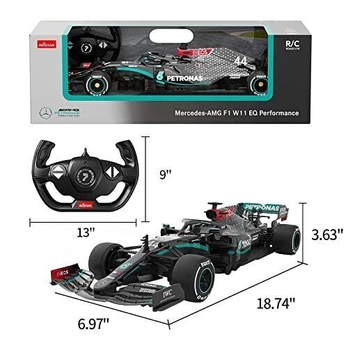 MERCEDES-AMG F1 W11 Scale 1:12 EQ Performance Kids RC Radio Remote ...