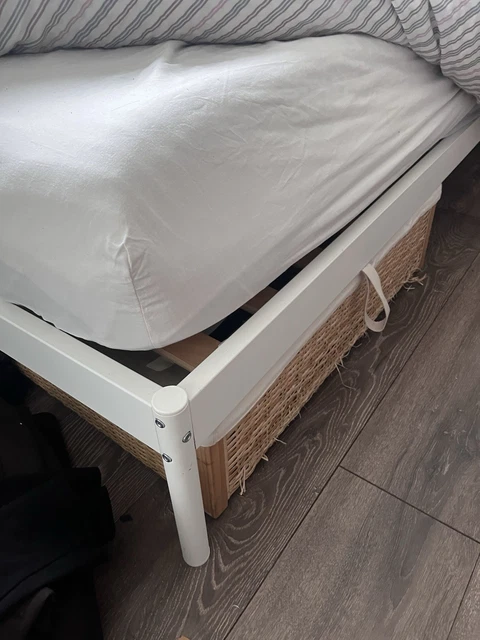IKEA VEVELSTAD DOUBLE Bed Frame with free foam mattress if wanted. £42. ...
