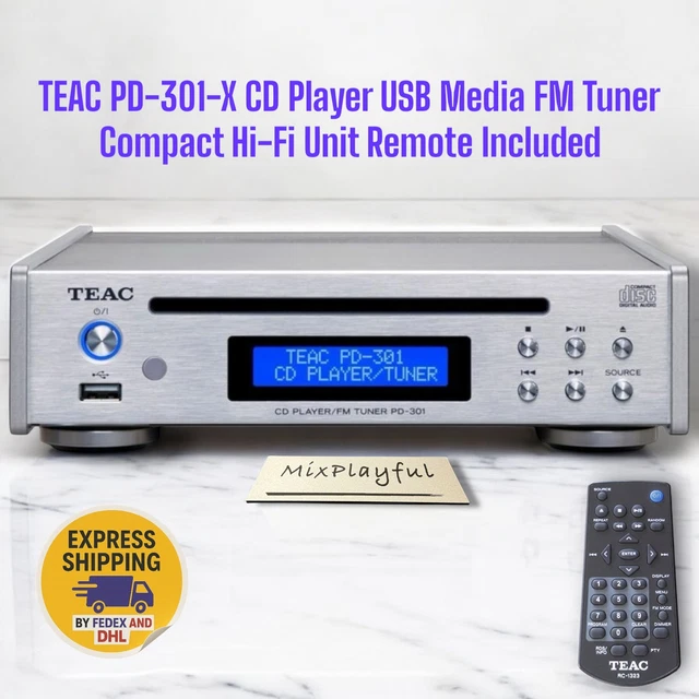 TEAC PD-301-X CD Player USB Media FM Tuner Compact Hi-Fi Unit Remote ...