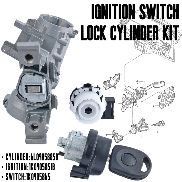 IGNITION SWITCH KIT With Barrel Lock Cylinder For VW Jetta Golf Rabbit ...