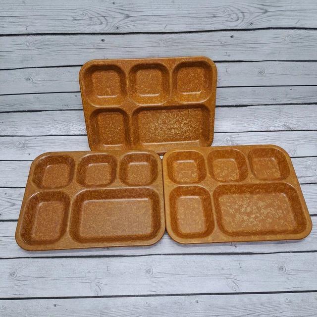 VINTAGE U.S. MILITARY Cafeteria Mess Hall Trays Divided Halsey Bolta ...
