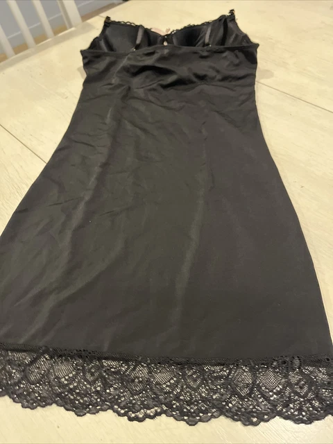 BODY FORM SLIP Medium Smooth Form Fitting Black Stretch Lined~Underwire ...