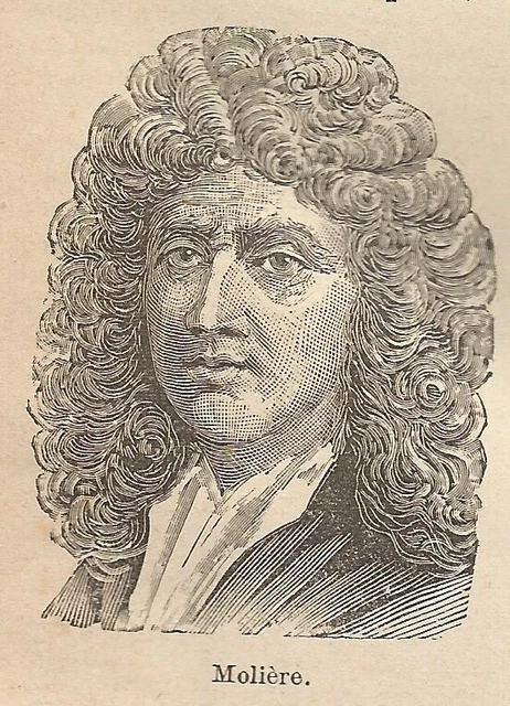 A9350 PORTRAIT DE Molière - Gravure sur bois - Gravure ancienne de 1906 ...