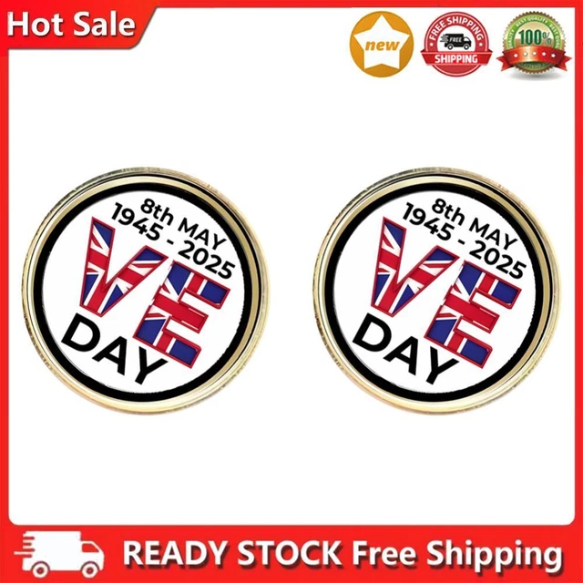 VE DAY 80TH Anniversary 1945-2025 Lapel Pin Badges 8th May VE Day ...
