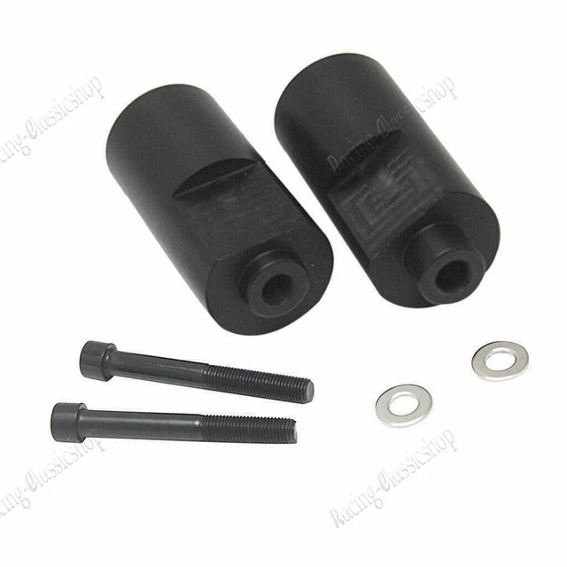 BLACK FRAME SLIDERS No Cut Crash Protectors for Yamaha YZF R1 2004-2006 ...
