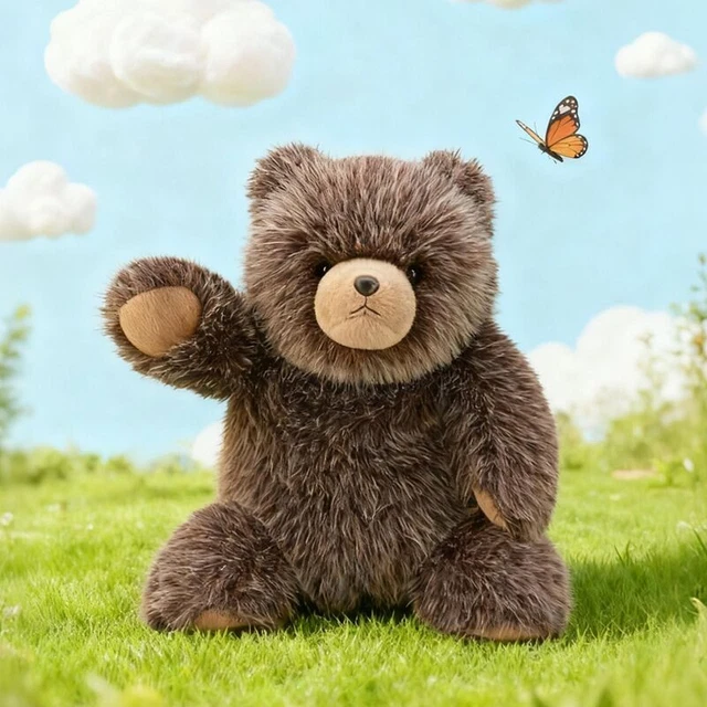 SUPER SOFT LAZY Wild Bear Plush Doll Fluffy Brown Teddy Bear Stuffed ...