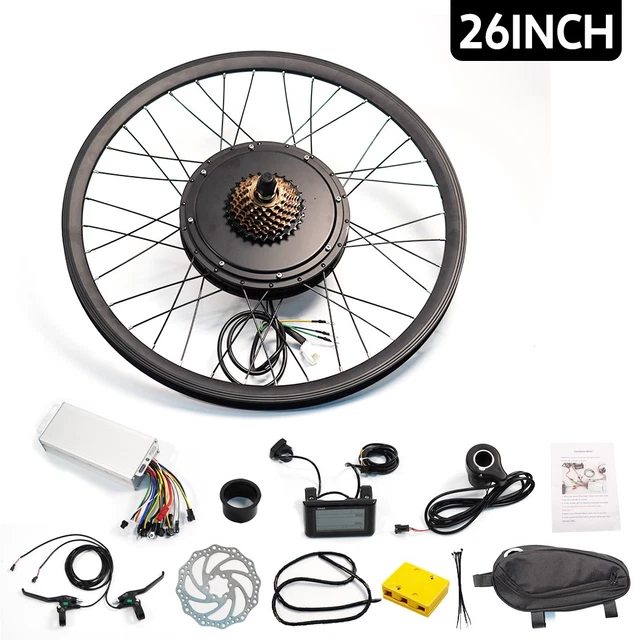 PORIYA E-BIKE CONVERSION Kit 48V 1500W Rear Wheel Motor Electric Bike ...