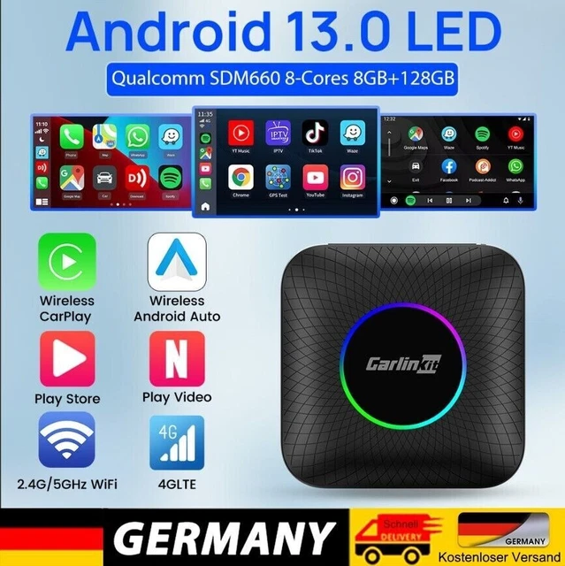 CARLINKIT TBOX AMBIENT LED Android 13 | Carplay y Android Auto | 8GB / 128GB EUR 159,71 ...