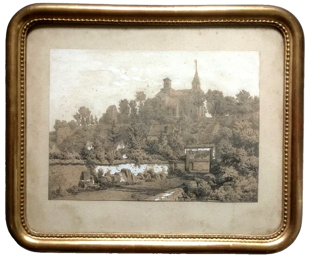 ANCIEN TABLEAU dessin de Jules Nicolas SCHITZ Signé daté 1862 EUR 450 ...