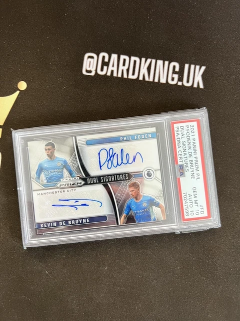 PHIL FODEN / Kevin de Bruyne 2021/22 Panini Prizm Dual Signatures /5 ...