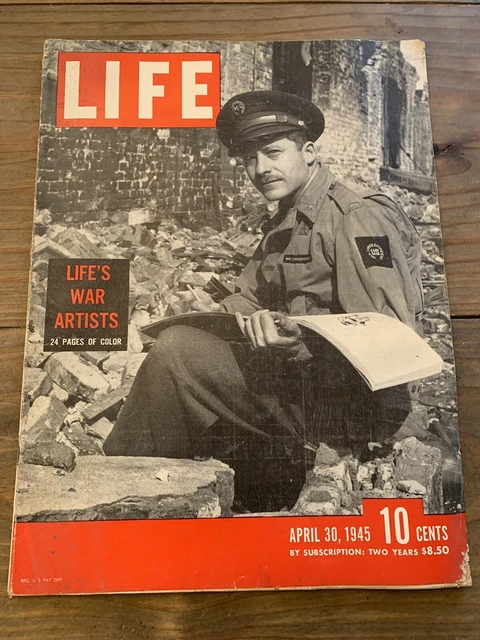 LIFE MAGAZINE WAR Artists April 30 1945 WW2 War Color Art Vintage Ads £ ...
