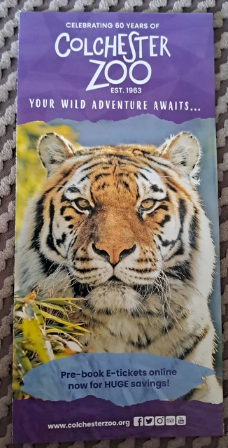 COLCHESTER ZOO PROMOTIONAL flyer - Celebrating 60 years -Tiger leaflet ...