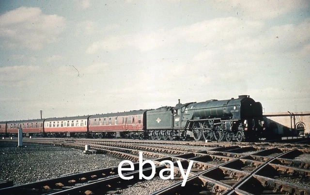 ORIGINAL 35MM RAILWAY SLIDE BR LNER STEAM LOCO 60048 "DONCASTER" NEAR ...