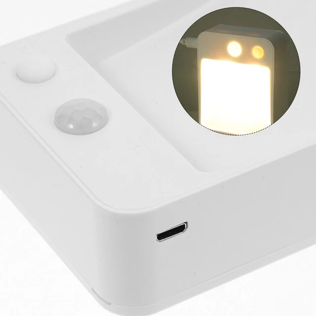 SQUARE SHAPED MOTION-SENSING Cordless Battery Powered LED Night Light ...