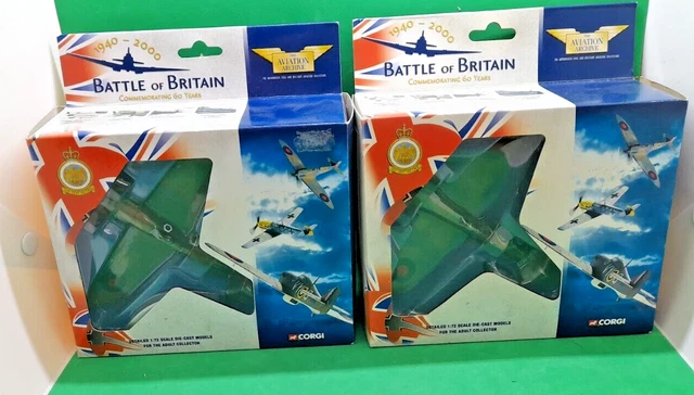 CORGI AVIATION ARCHIVE Hurricane Mk1 49101 85 Sqn & 49101 Mk1 Spitfire ...