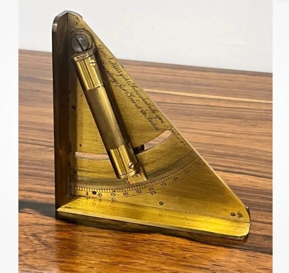 ANTIQUE SCIENTIFIC INSTRUMENT 19Th Century Continental Clinometer Rule ...