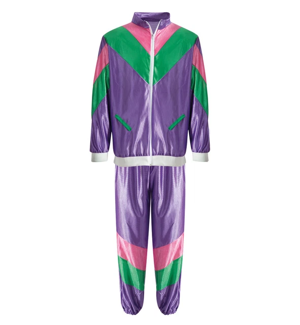 JOGGINGANZUG RETRO 80ER Jahre Sportanzug Gymnastikanzug Assi-Anzug ...