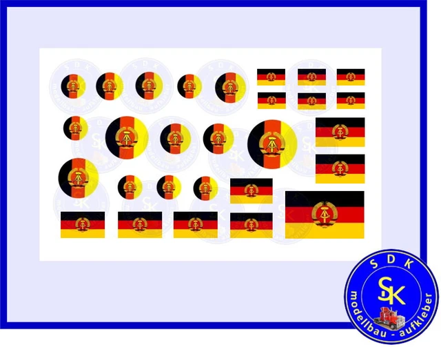 NVA DDR FLAGGE Fahne Aufkleber Decals Trabant Ural LKW Panzer - 1:35 ...