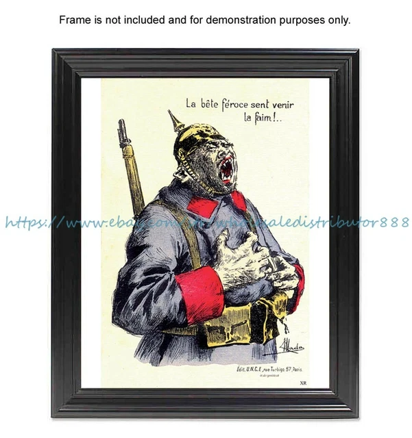 HOME ACCENT WALL WW1 propaganda war poster The Beast is Hungry 8x10 ...