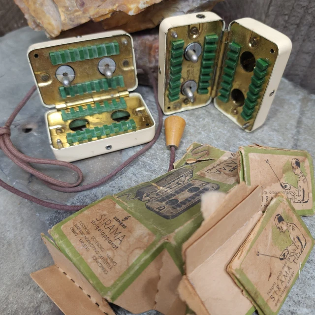 VTG ANTIQUE LOT 2 Siemens Sirama Safety Razor Blade Sharpener Strop ...