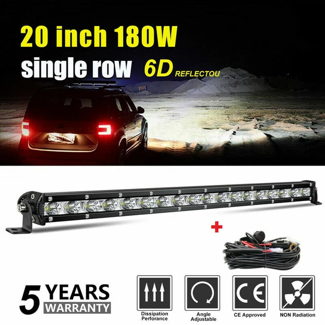 SUPER SLIM LED Light Bar Single Row 20"inch Spot Flood Combo For SUV ...
